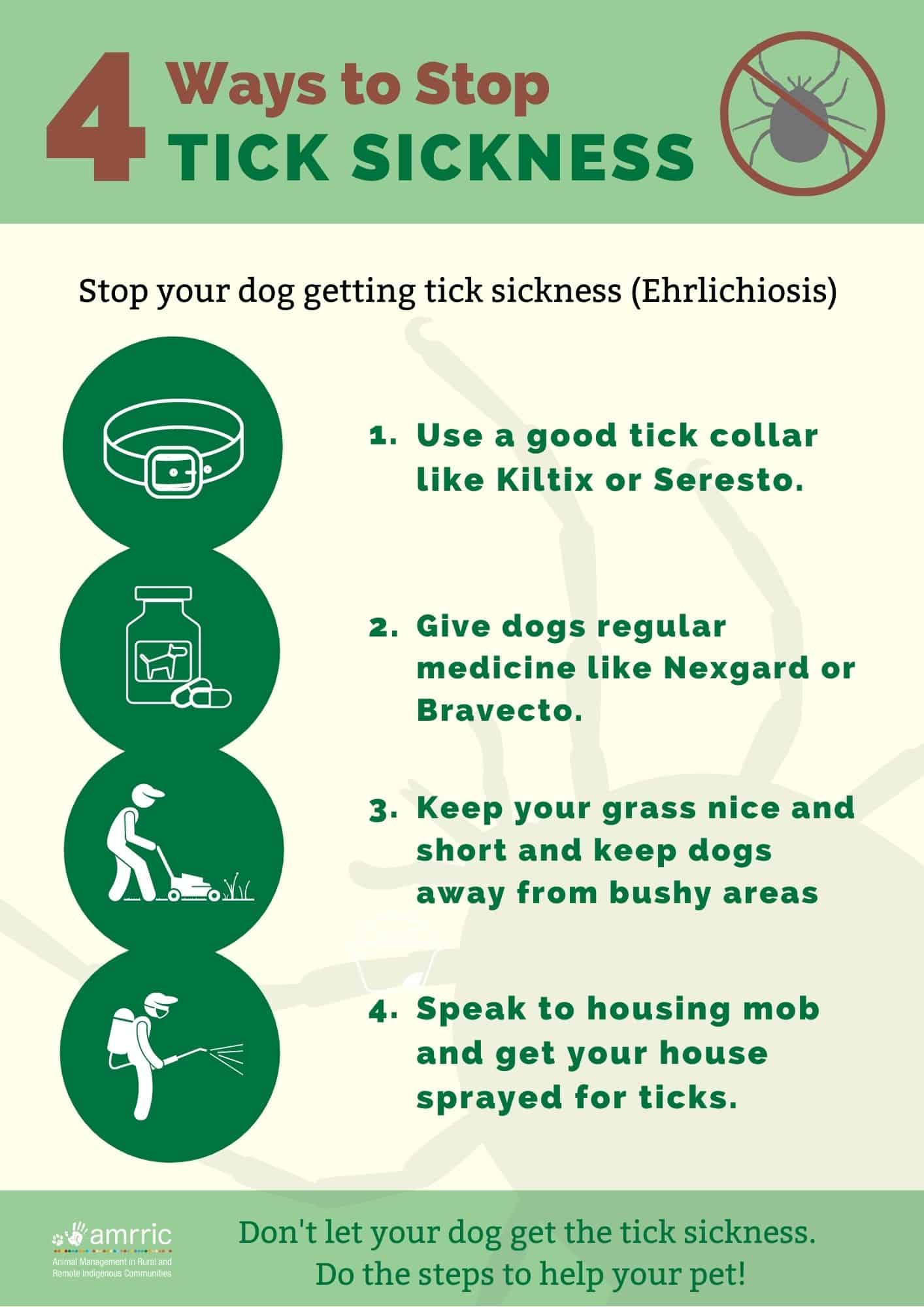 4 Ways to Stop Tick Sickness- Ehrlichiosis Poster - AMRRIC